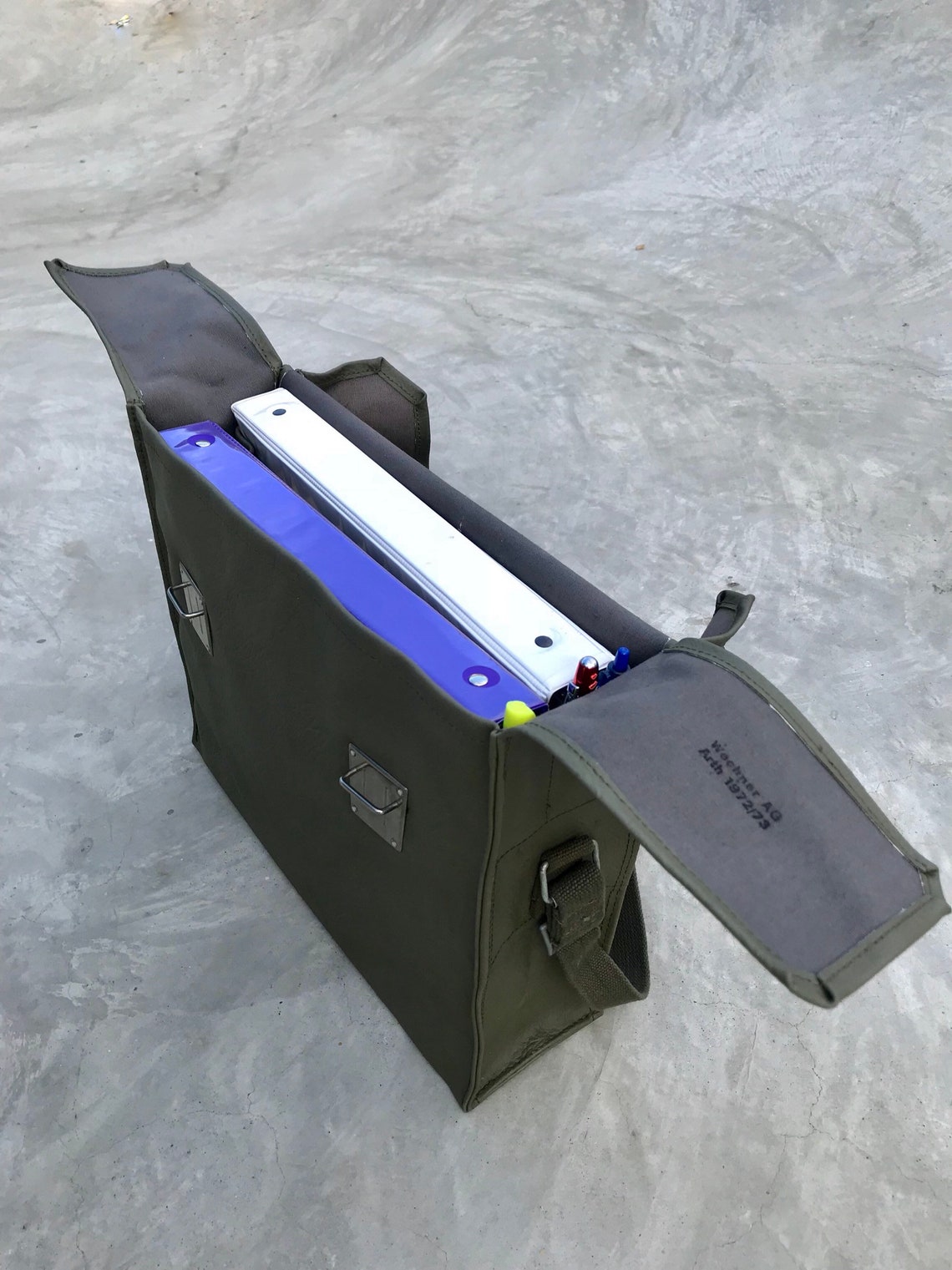 Vintage Swiss Vinyl Messenger Bag - Etsy