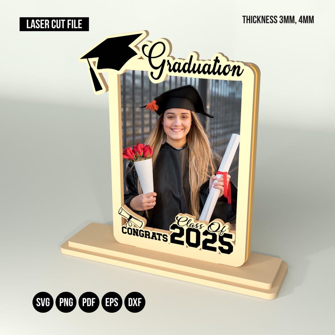 Class of 2025 Graduation Photo Frame, Graduation Frame Laser Cut File ...
