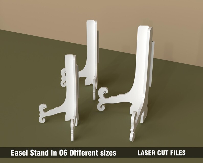 Easel Display SVG DXF | Plate Stand Laser Cut Files | Easel Holder SVG ...