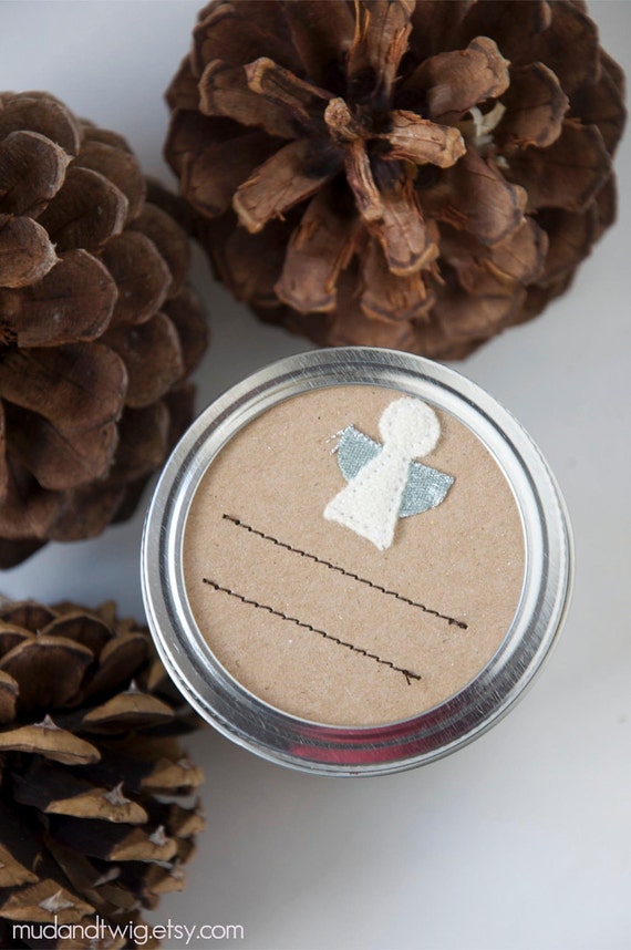 Items similar to Mason jar gift labels - angel - 6 pc - regular or wide ...