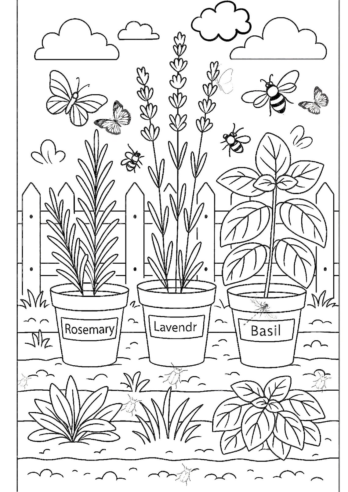 Fragrant Garden Printable Coloring Design for Kids - Etsy
