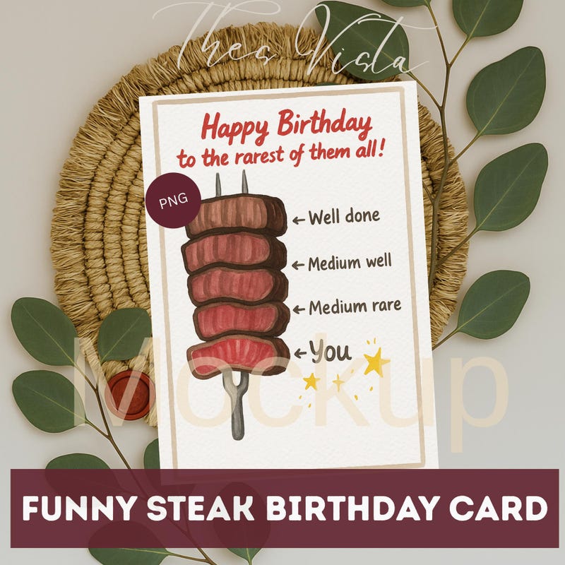 Fathers Day Card Steak Printable - Etsy Australia