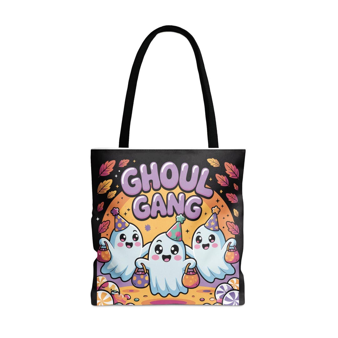 Ghoul Gang Halloween Tote Bags, Cute Ghost Party Favor Bags, Kawaii ...