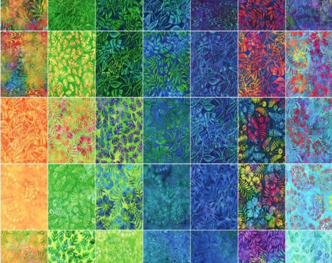 Quilt Top Fabric, Totally Tropical, Artisan Batiks, Lunn Studios, 2.5 ...