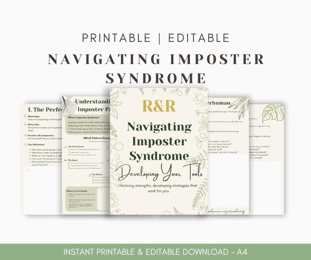 Editable Navigating Imposter Syndrome Toolkit | Self-worth & Confidence ...