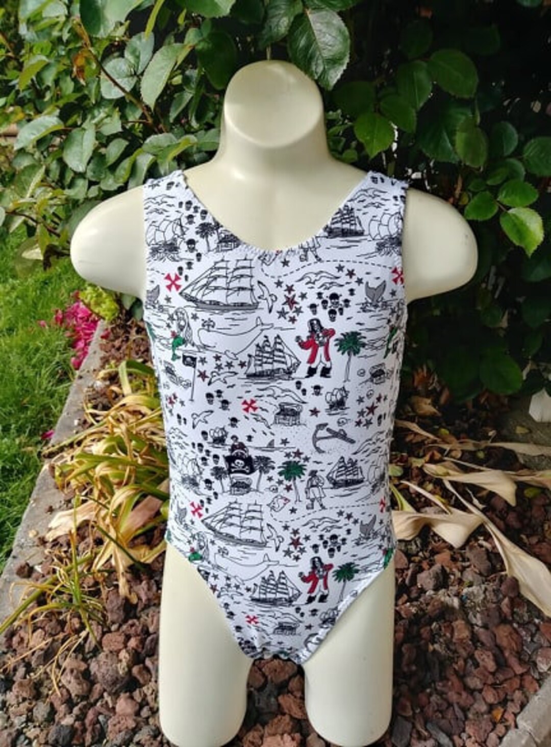 Pirate Themed Leotard, Swimsuit, Bathing Suit for Dance, Gymnastics ...