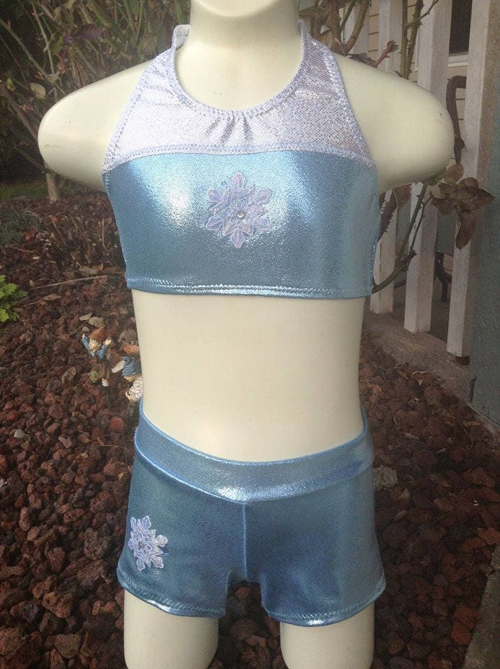 Disney Frozen Themed Elsa Two Piece Cheer Set for Dance/cheer/gymnastic ...