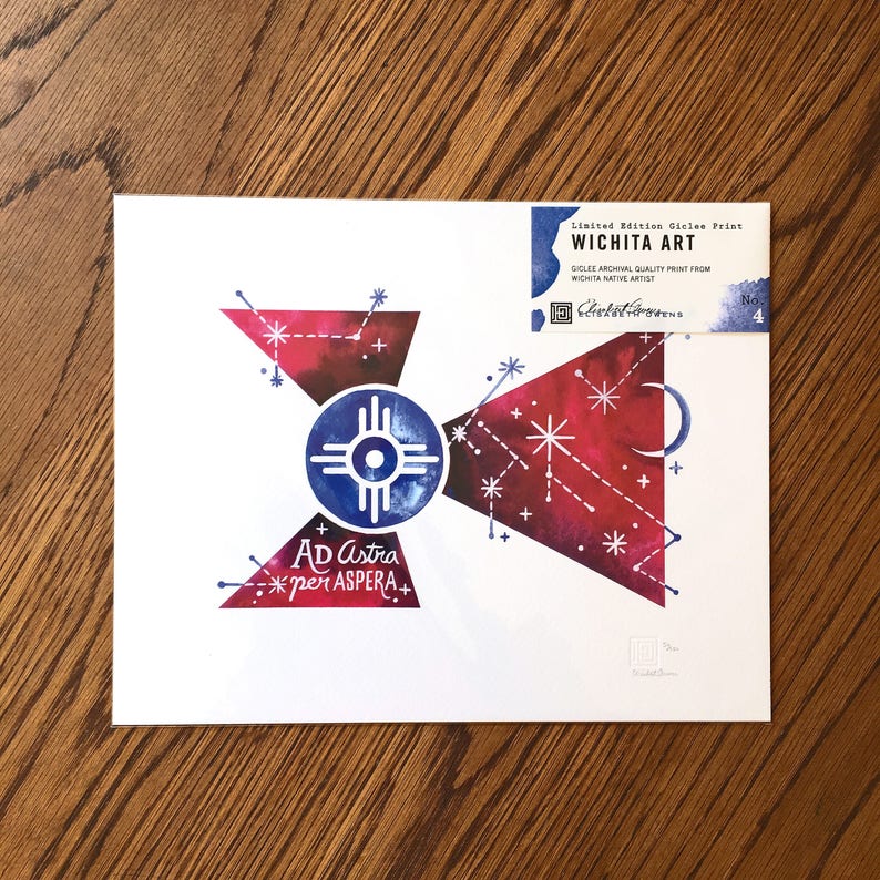 Wichita Flag Art No.4 - Etsy