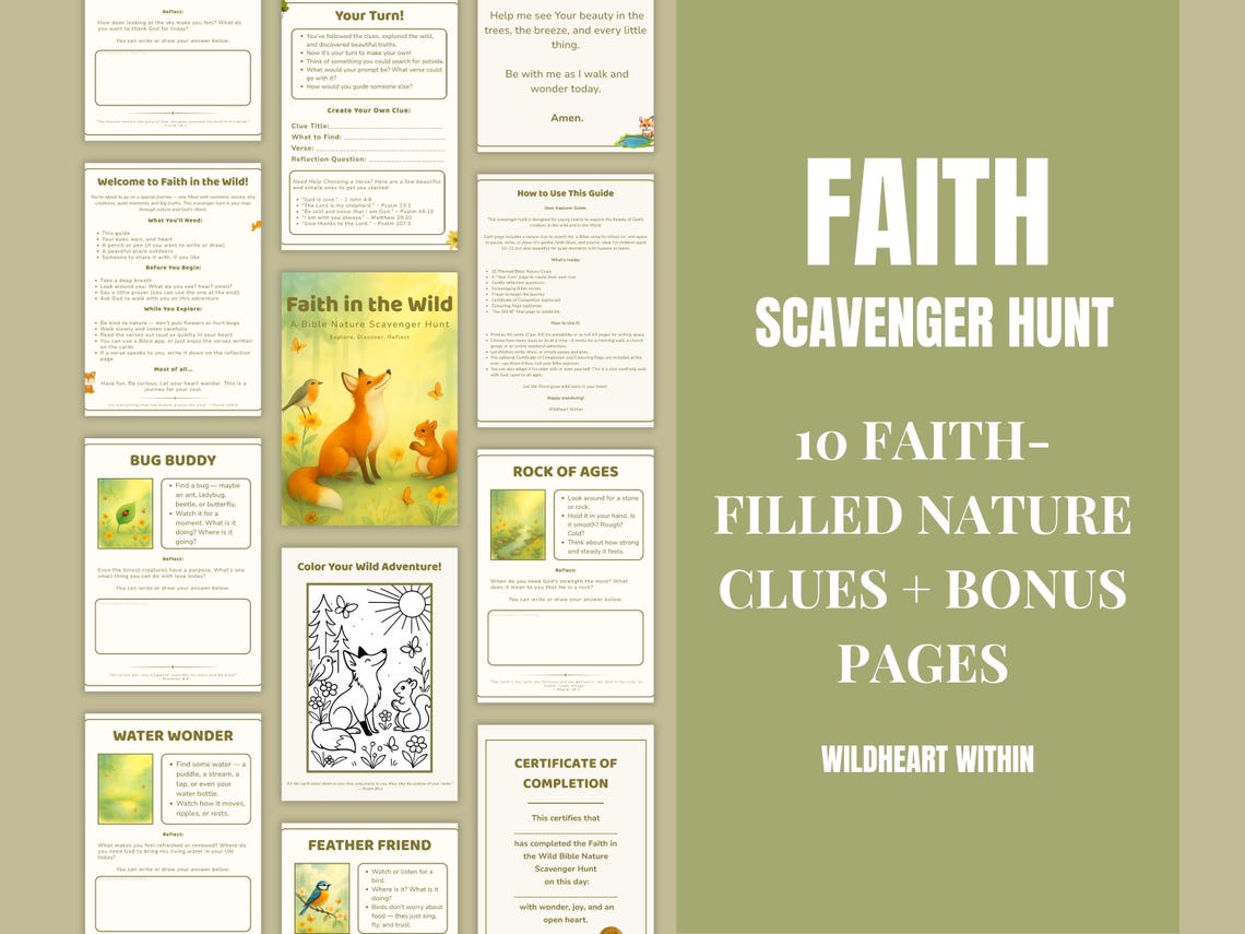 Bible Scavenger Hunt, Bible Treasure Hunt for Kids, Printable Sunday ...