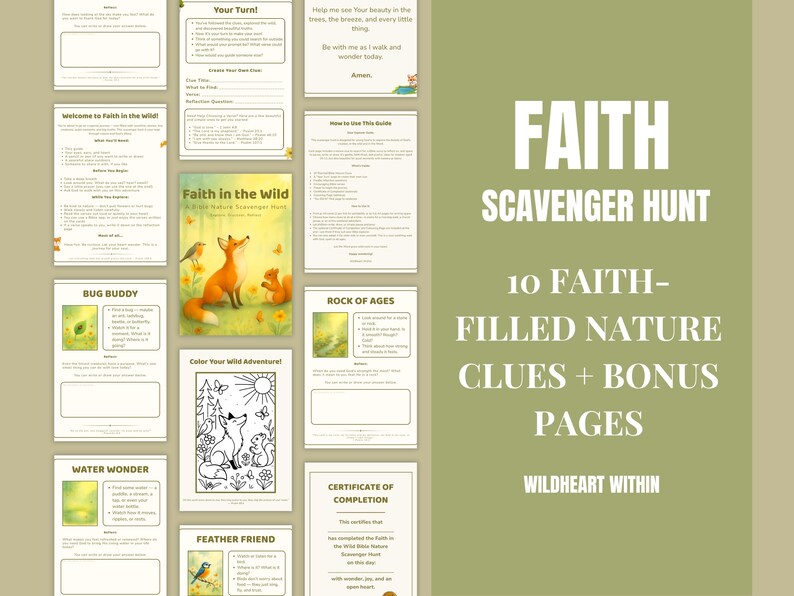 Bible Scavenger Hunt, Bible Treasure Hunt for Kids, Printable Sunday ...