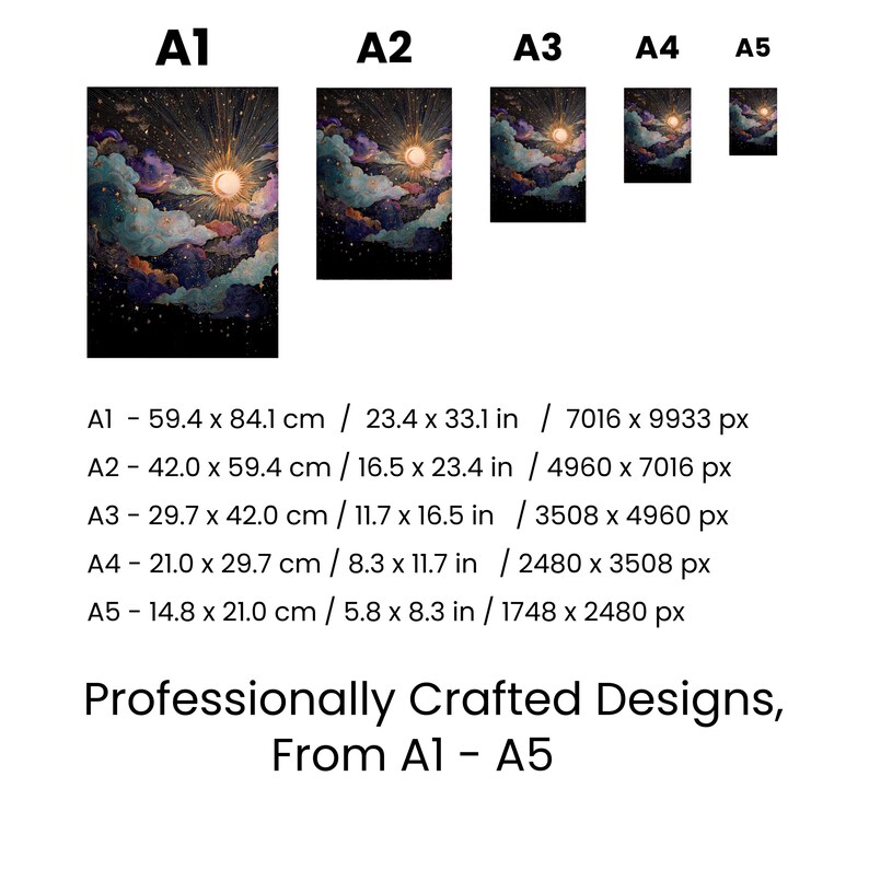 Celestial Balance – Sun and Moon Wall Art Print | Cosmic Boho Decor ...