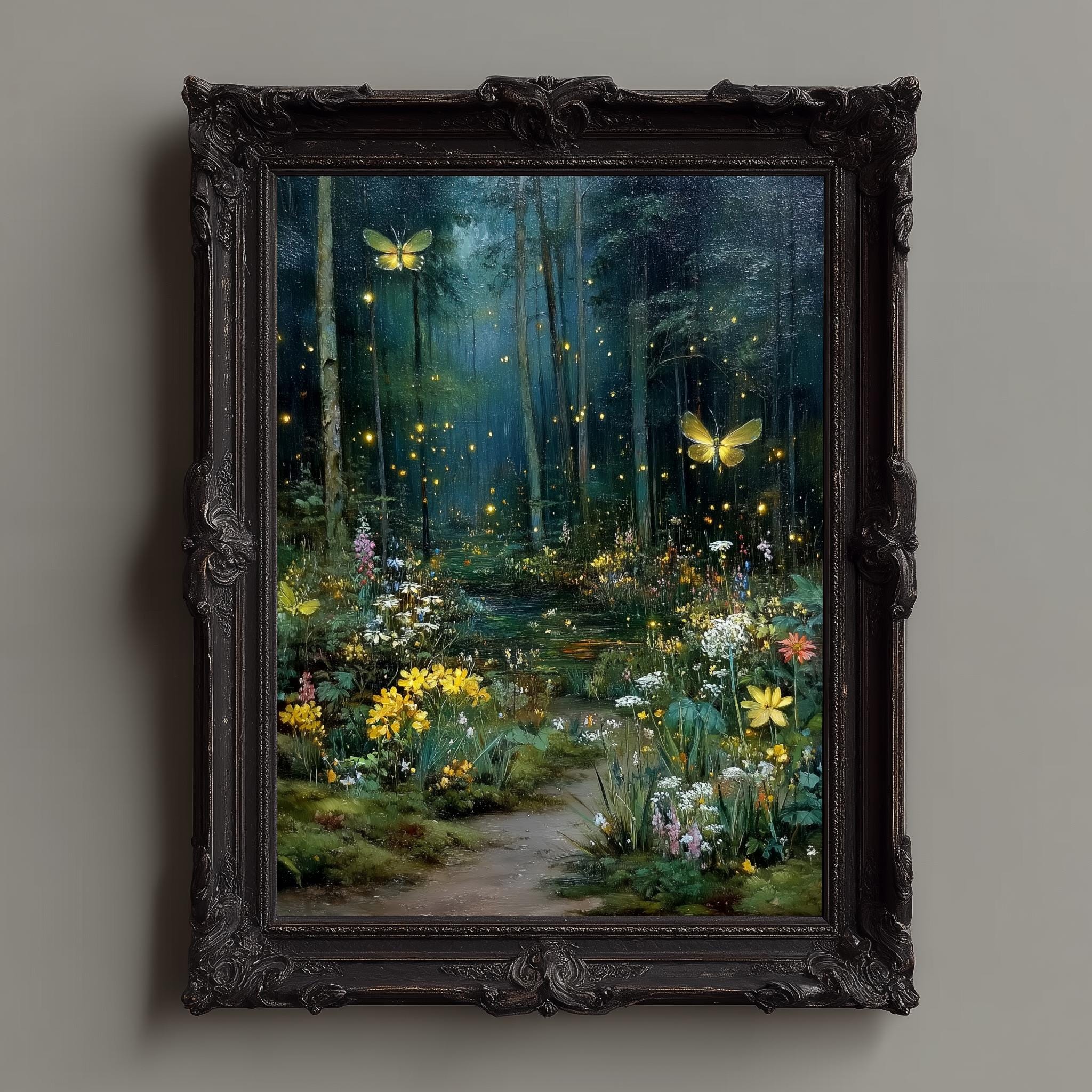 Enchanted Forest Fairy Print – Vintage Fae Woodland Framed Wall Art ...