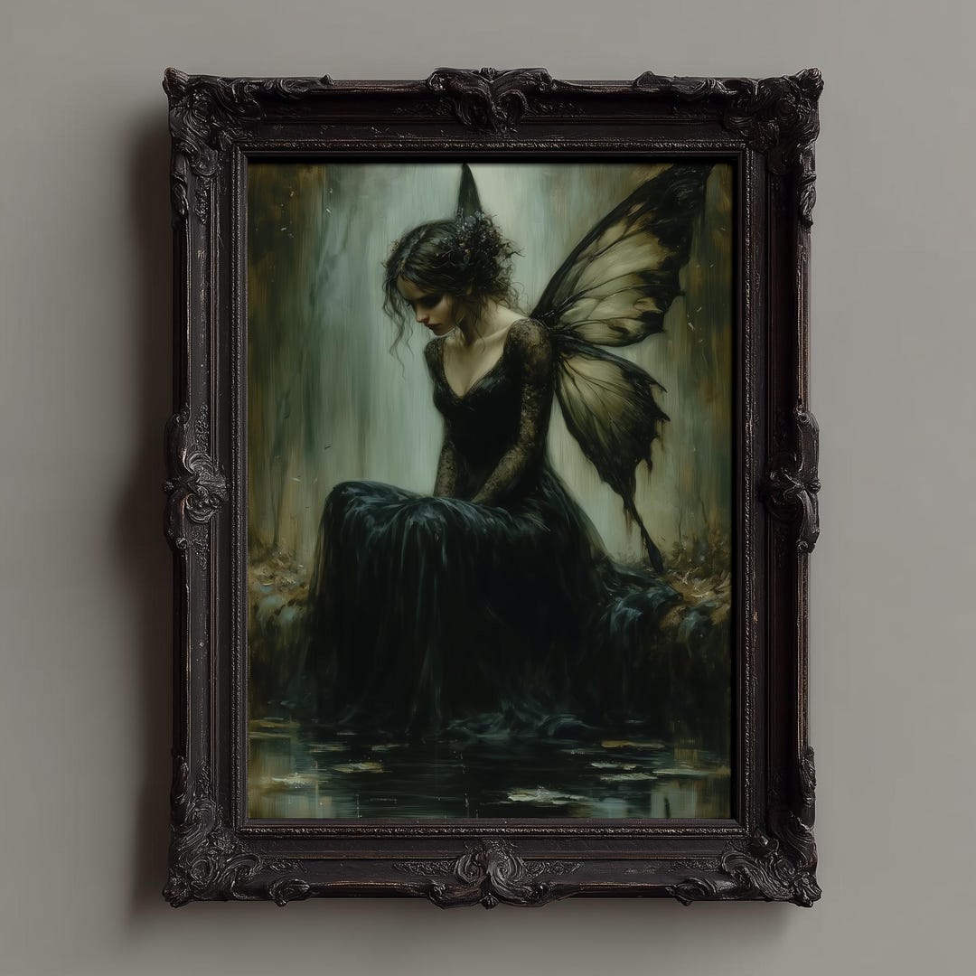 Gothic Fairy Print: Dark Fantasy Irish Myth Butterfly Art (digital ...