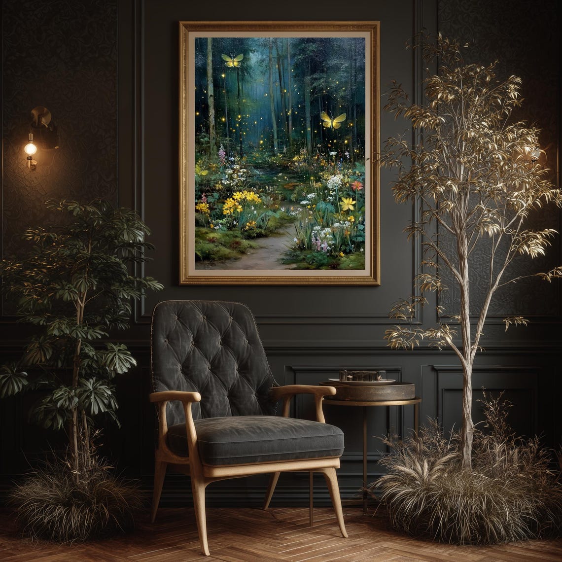Enchanted Forest Fairy Print – Vintage Fae Woodland Framed Wall Art ...