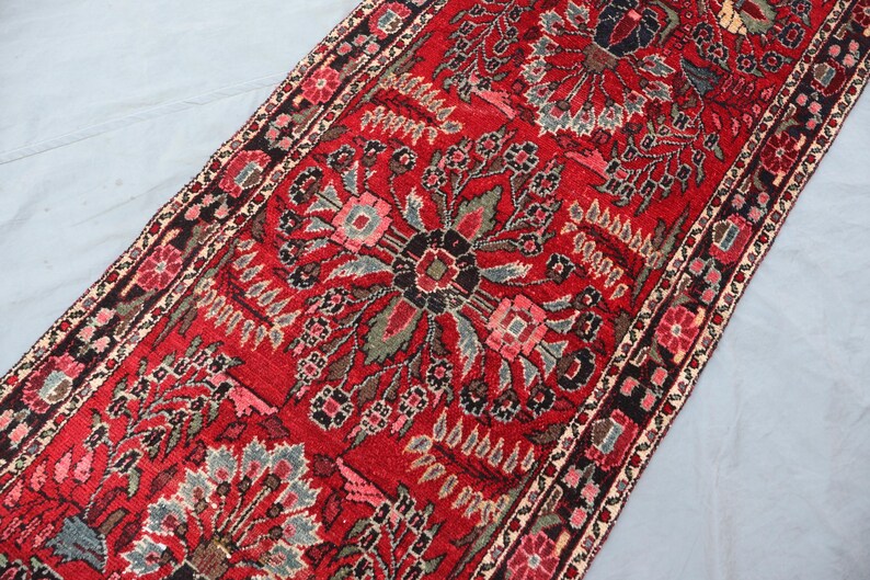 28 Ft Extra Long Runner Rug, Afghan Red Runner Rug, Turkmen Caucasian ...