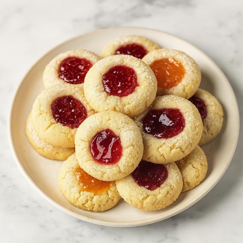 Almond Thumbprint Cookies Recipe: Easy Family Recipe (PDF Download) - Etsy