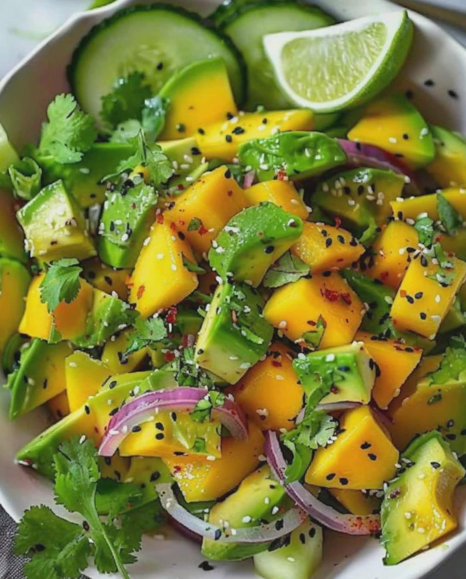 Cucumber Mango Avocado Salad Recipe: Easy Family Recipe (PDF Download) - Etsy