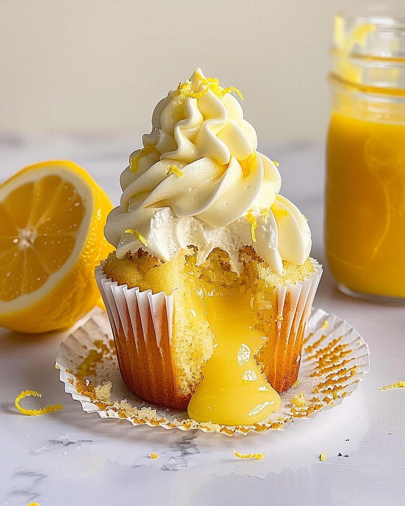 Lemon Cupcakes Recipe: Lemon Curd Filling (instant PDF Download) - Etsy