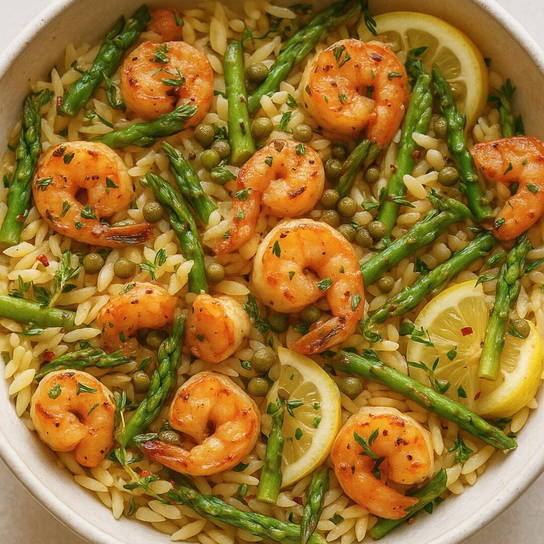 Lemon Shrimp Orzo With Asparagus Recipe (instant PDF Download) - Etsy