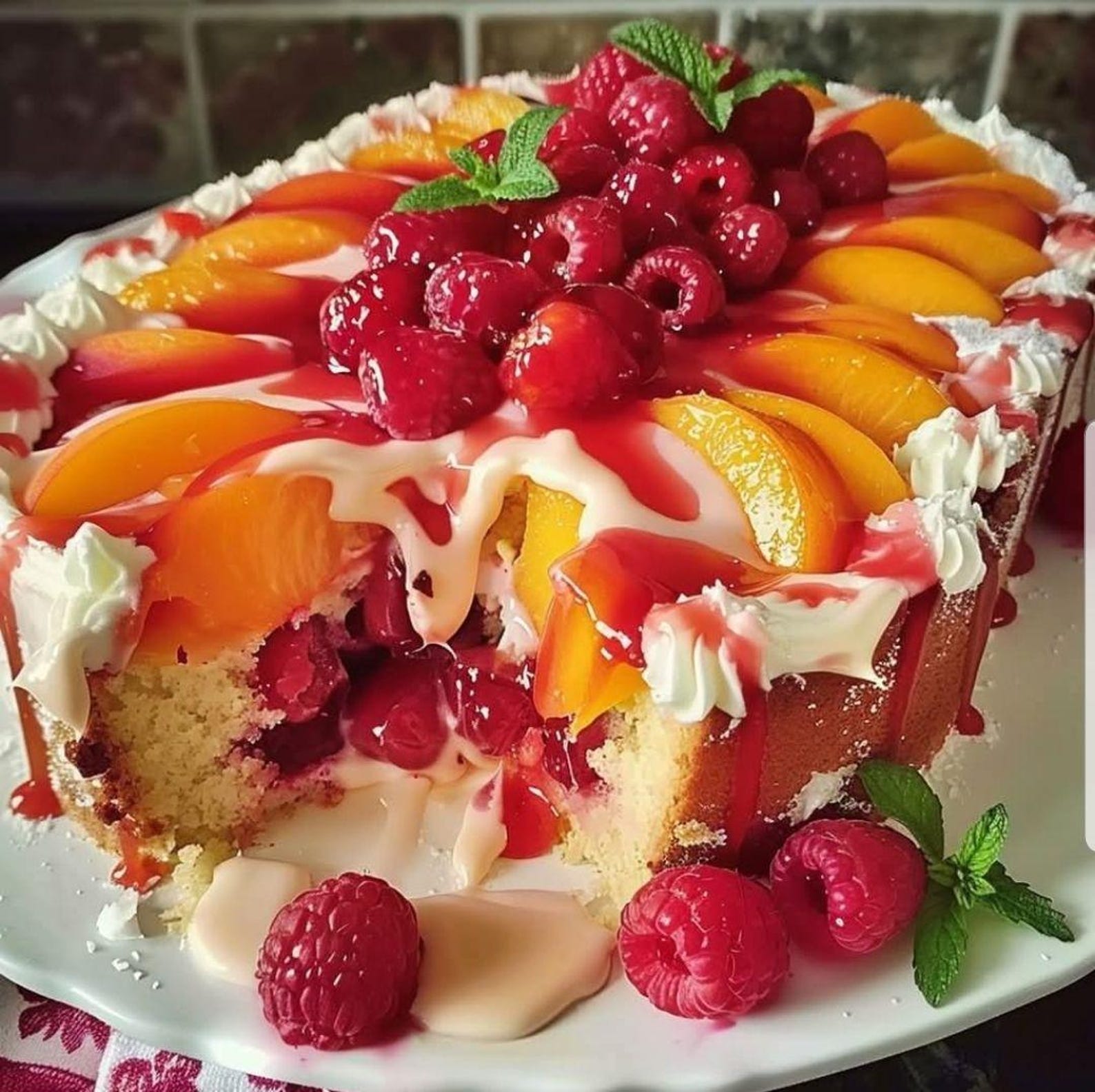 Best Recipe for Juicy Peach Raspberry Cake, Instant PDF Download - Etsy UK