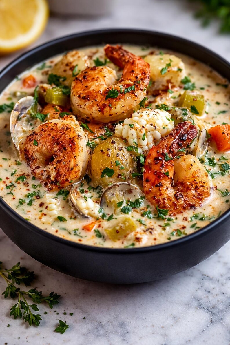 Creamy Seafood Chowder Recipe | Shrimp & Crab Soup (instant Download ...