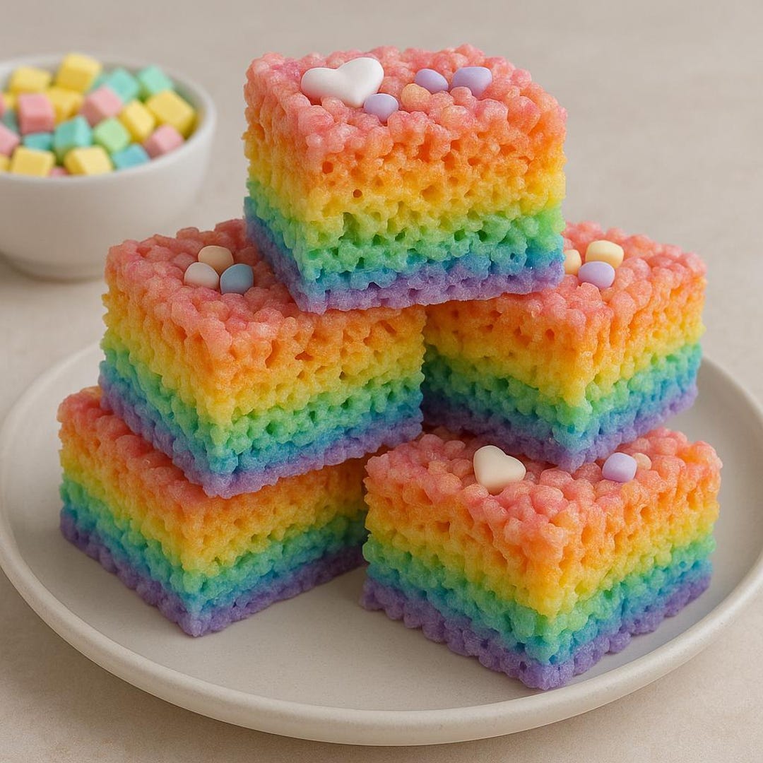 Rainbow Rice Krispie Treats Recipe: Easy Family Recipe (PDF Download ...
