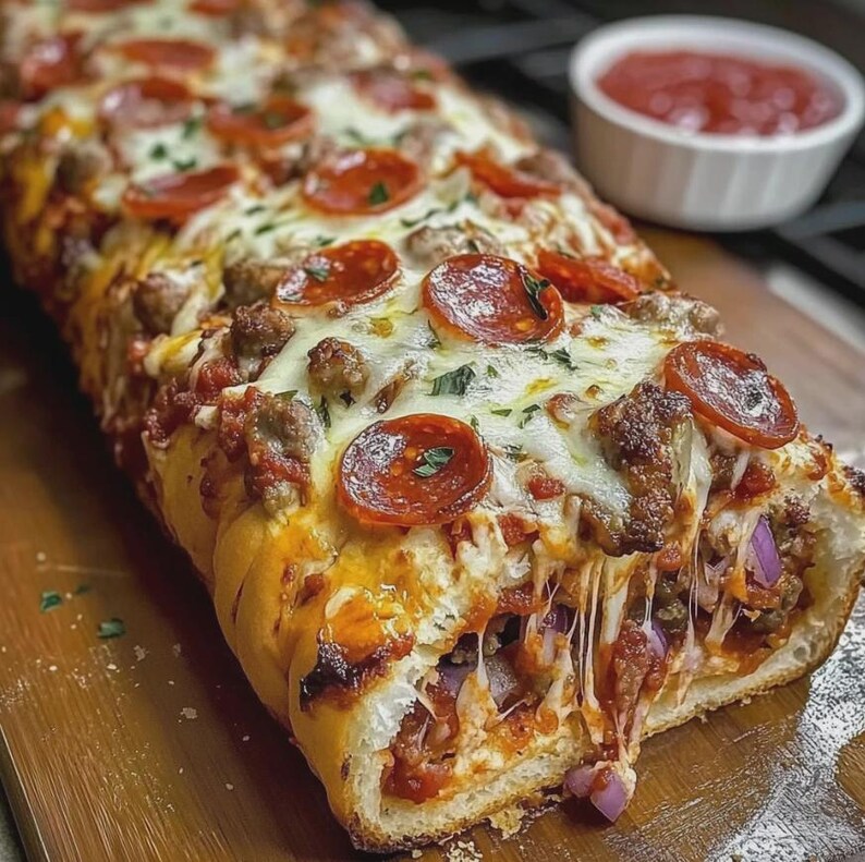 Cheesy Garbage Bread Recipe: Savory Sausage & Pepperoni (PDF Download ...