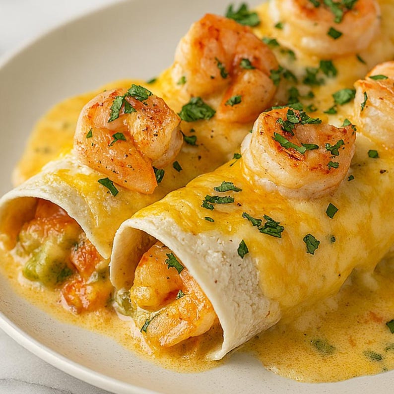 Shrimp Enchiladas Recipe: Easy Dinner, Creamy & Zesty (PDF Download) - Etsy