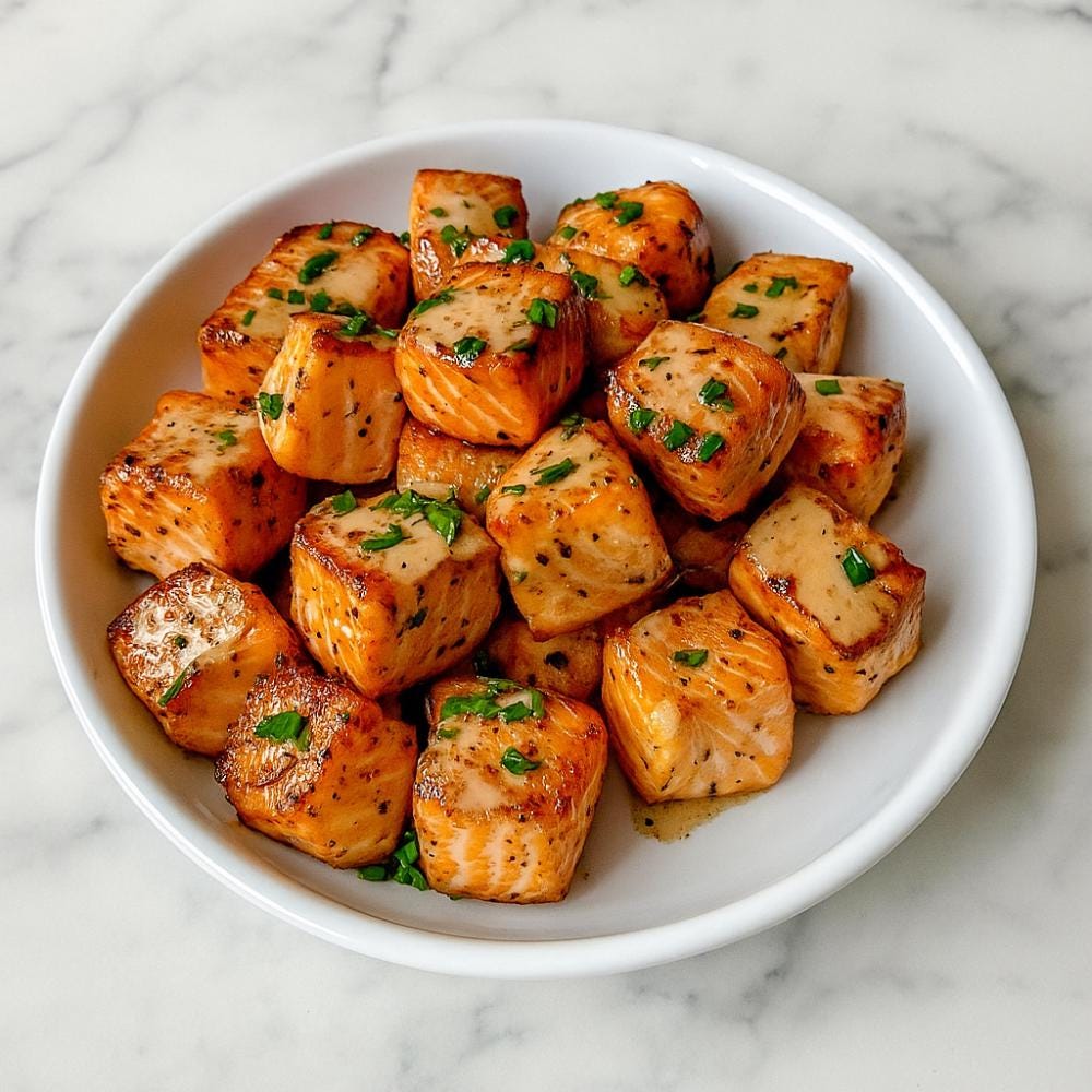 Pan-seared Salmon Bites Recipe With Lemon Butter Sauce (instant PDF ...