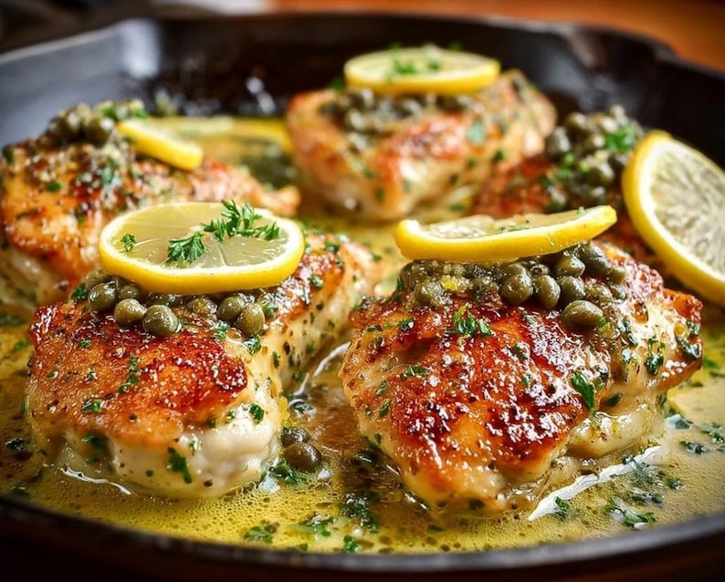 Lemon Chicken Piccata Recipe, (printable PDF Download) - Etsy