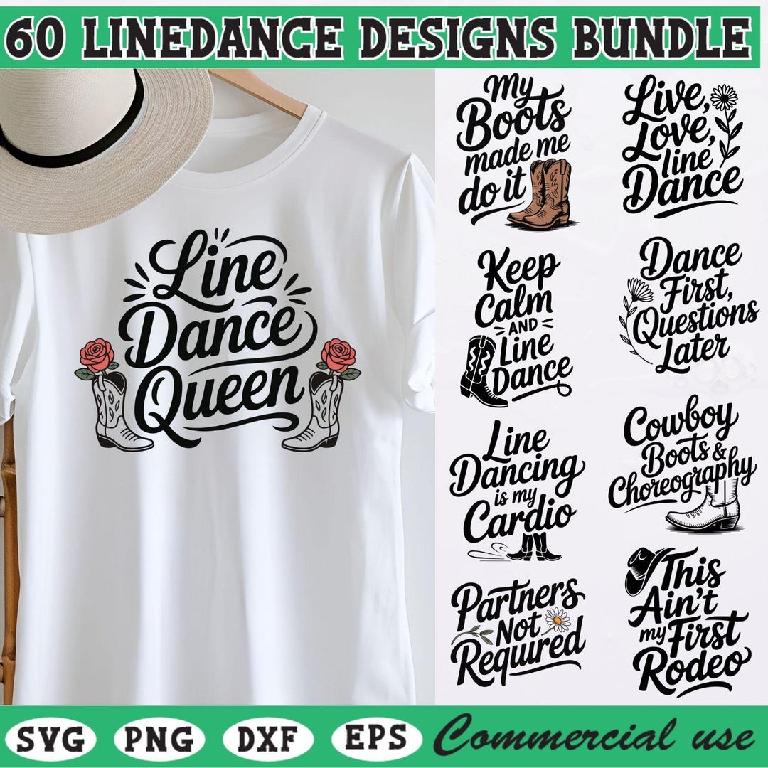 Line Dance SVG Bundle: 60 Country Western Quotes (digital Download - Etsy