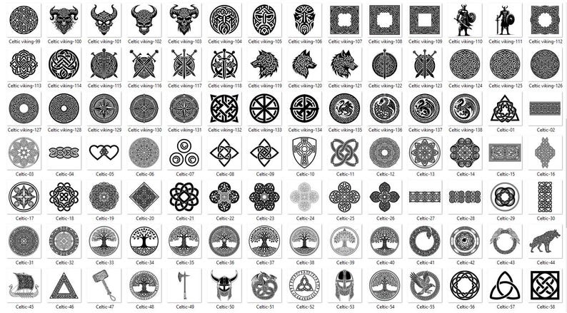260 Celtic Viking SVG Bundle, Norse Symbols Clipart Instant Digital ...