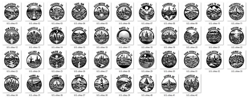 42 Cities and Small Towns SVG Bundle for Cricut and Laser Cutting ...