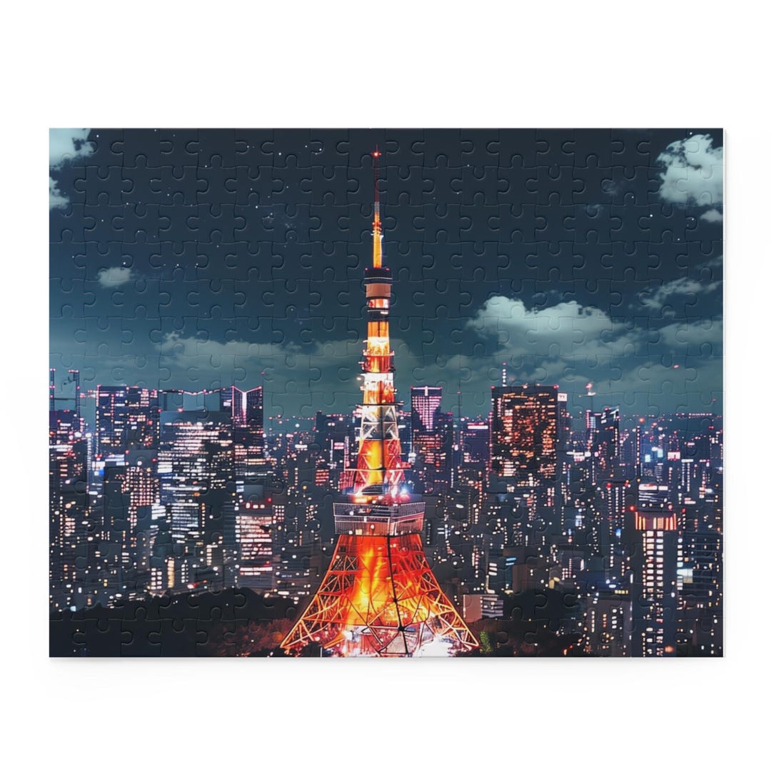 Tokyo Tower at Night Puzzle – 252 or 500 Pieces | Japanese Cityscape ...