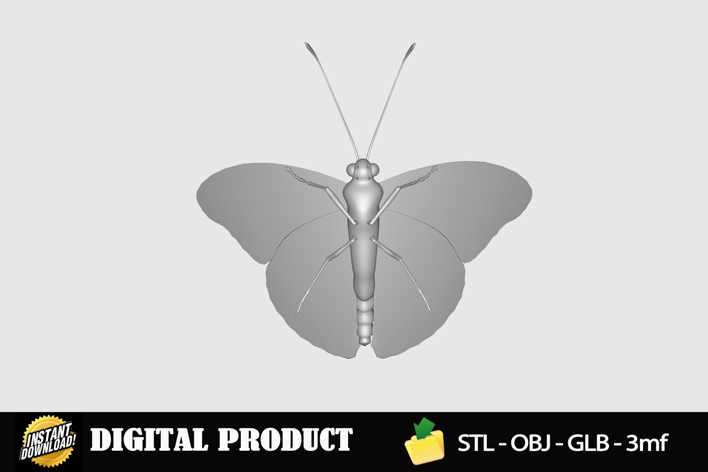 Monarch Butterfly 3D Model for Printing, Realistic Insect STL File ...