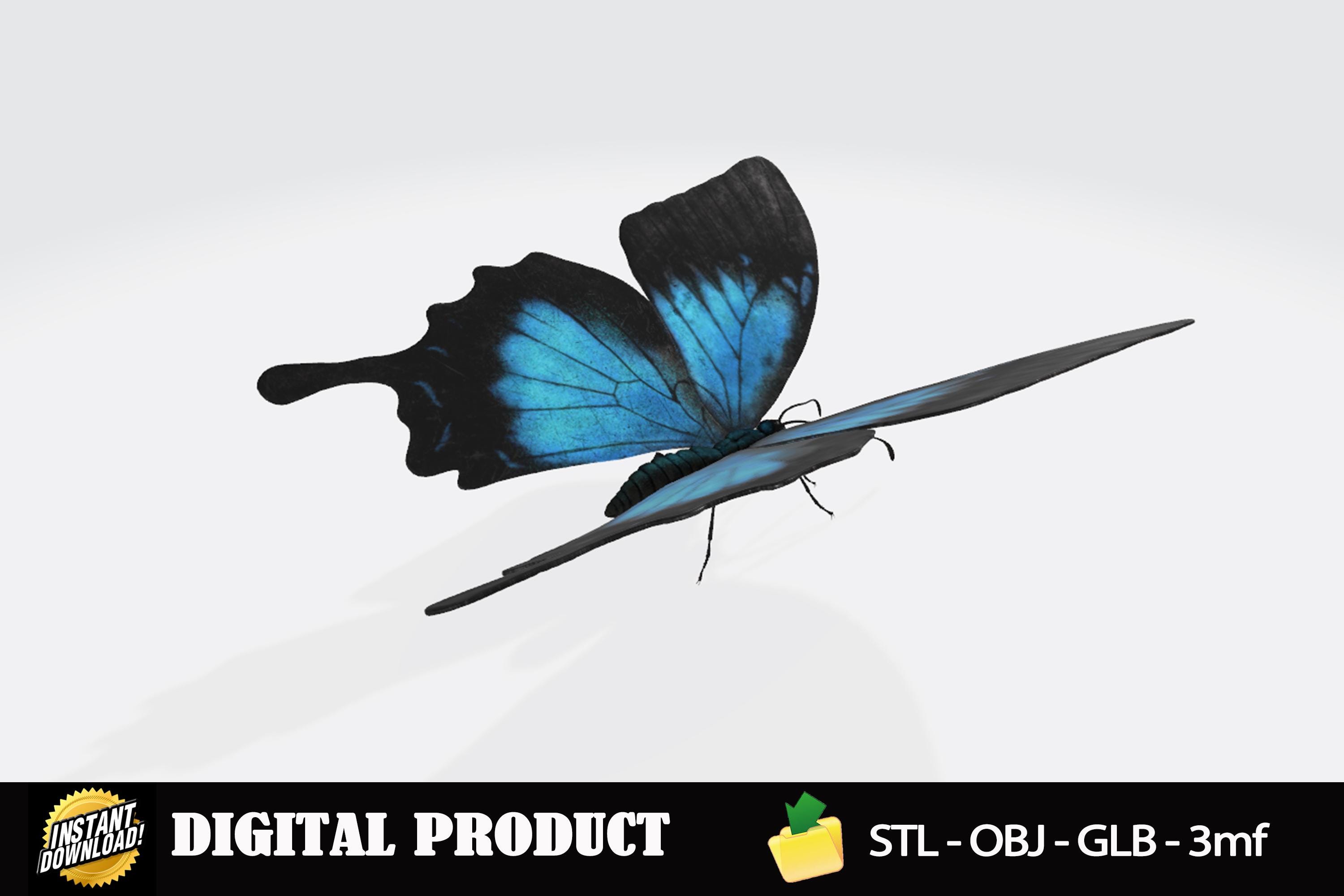 Ulysses Butterfly 3D Model for Printing, Realistic Insect STL File ...