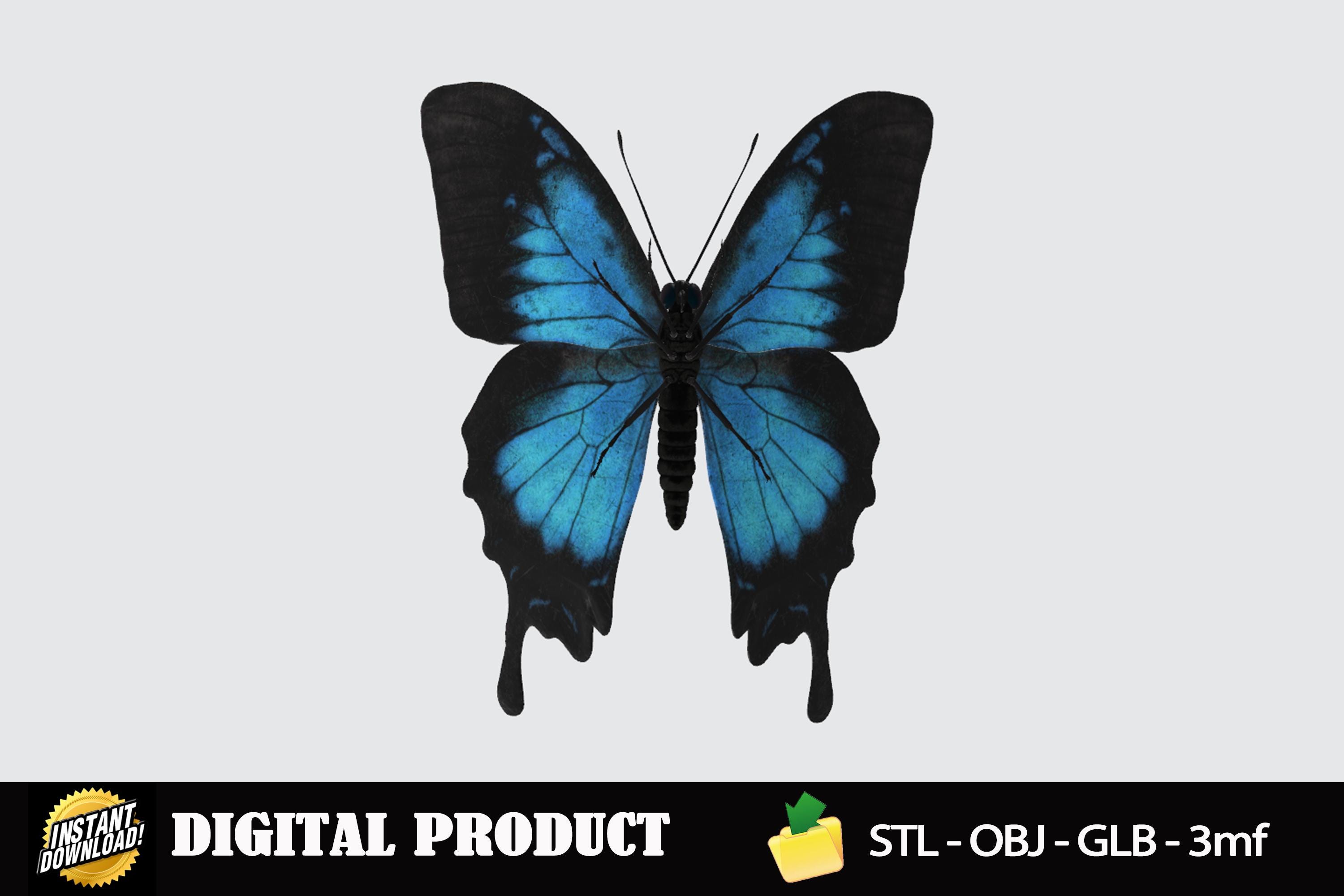 Ulysses Butterfly 3D Model for Printing, Realistic Insect STL File ...