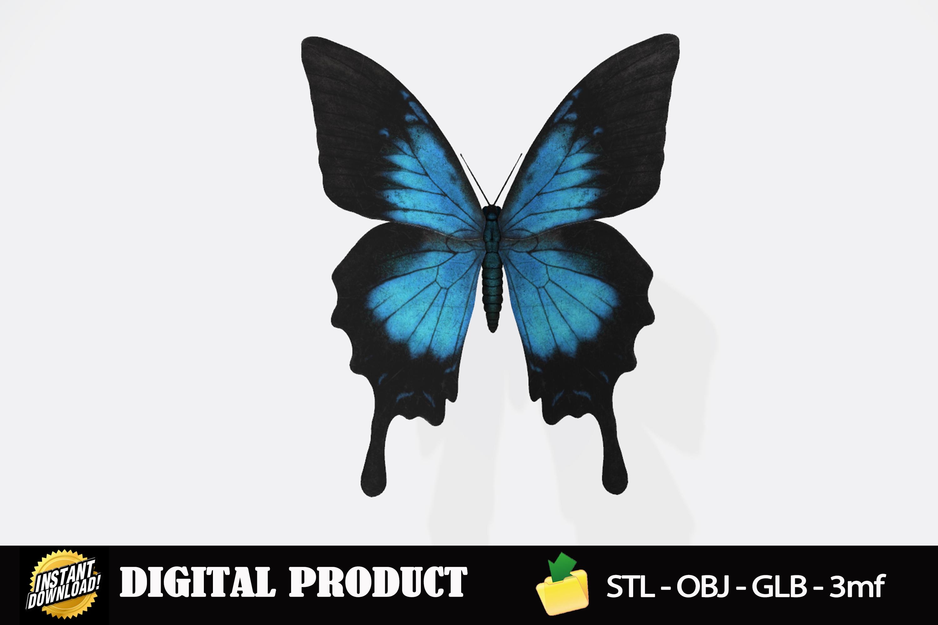 Ulysses Butterfly 3D Model for Printing, Realistic Insect STL File ...