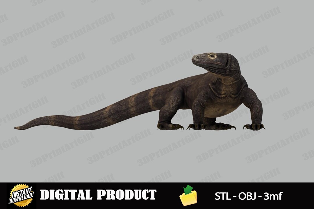 Komodo Dragon 3D Model STL File, Printable Reptile Figure for 3D ...