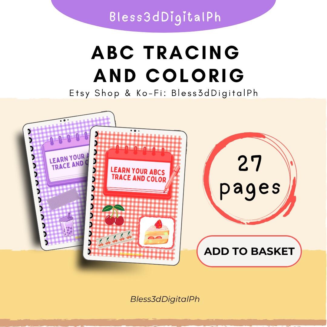 Alphabet and Color Tracing Worksheets – Baby First ABC Book – Preschool ...