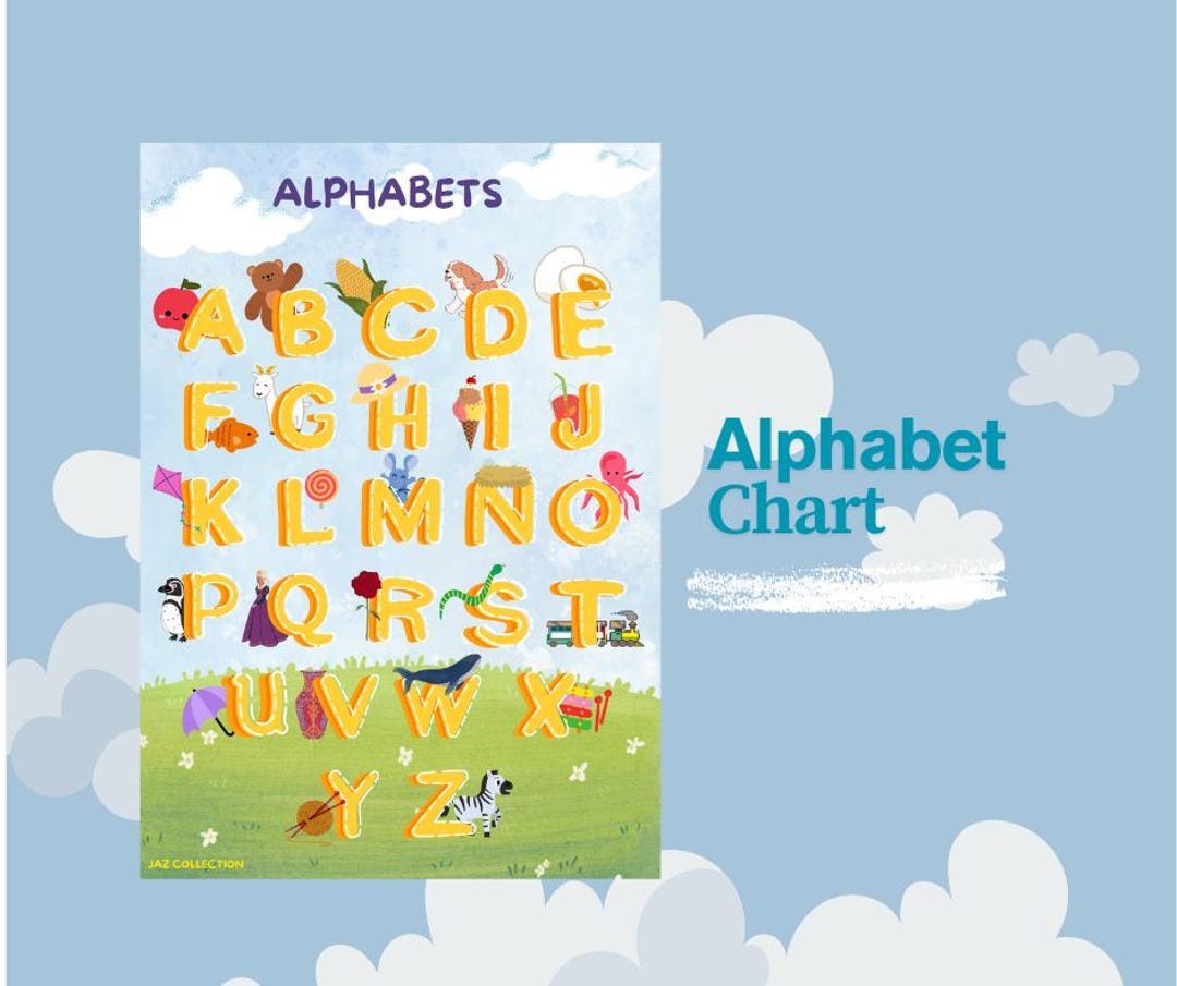Printable Alphabet Chart for Kids | ABC Wall Poster | Digital Download ...