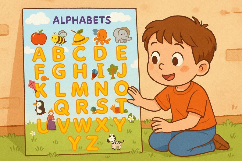 Printable Alphabet Chart for Kids | ABC Wall Poster | Digital Download ...