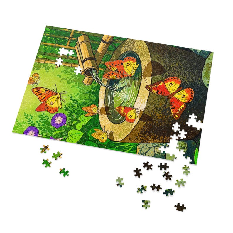 Butterfly Ukiyoe Jigsaw Puzzle, Colorful Insect Art, Relaxing Game - Etsy