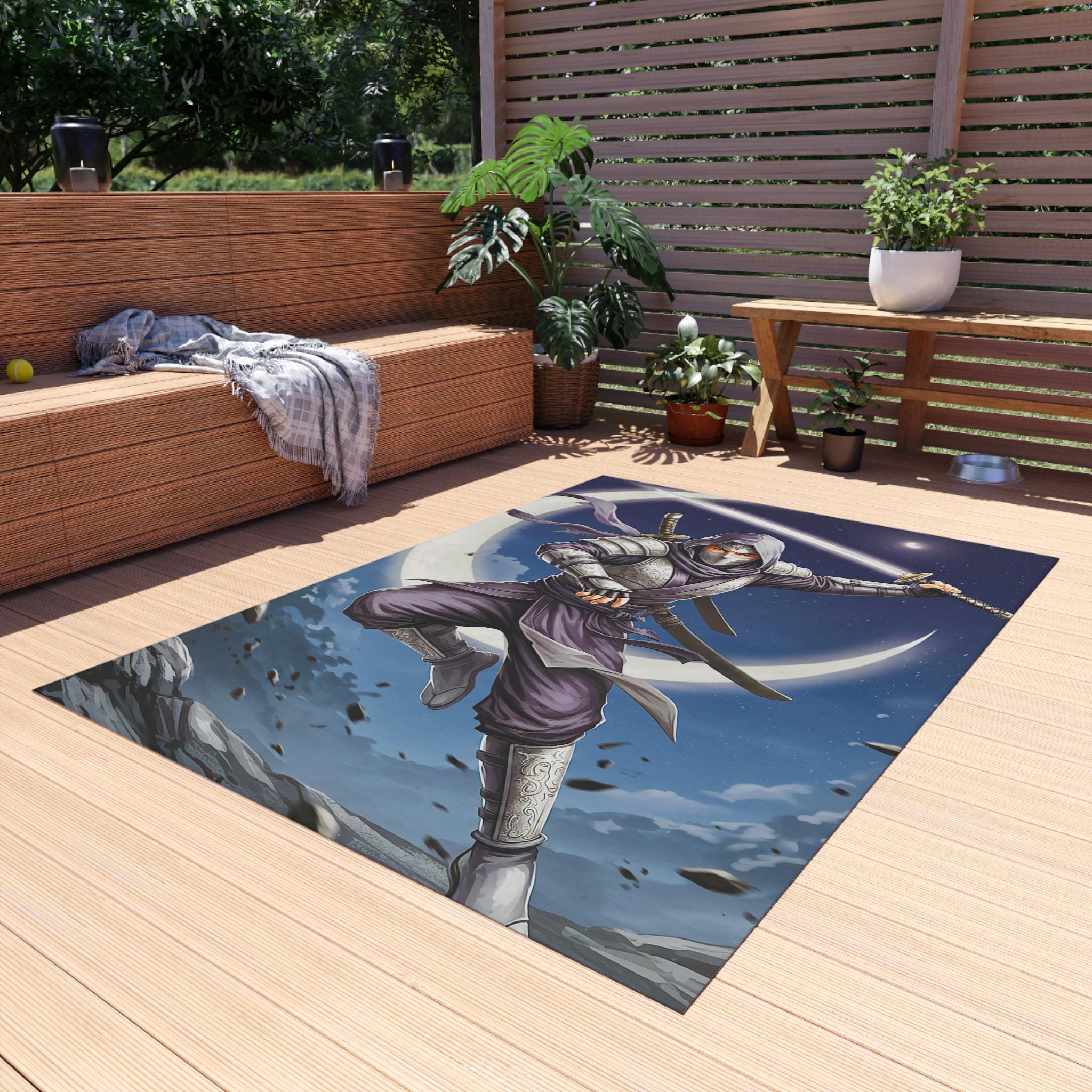 Outdoor Rug : Ninja Samurai Series No.2, Asian Oriental Outdoor Decor ...