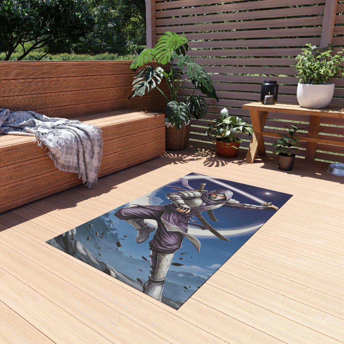 Outdoor Rug : Ninja Samurai Series No.2, Asian Oriental Outdoor Decor ...