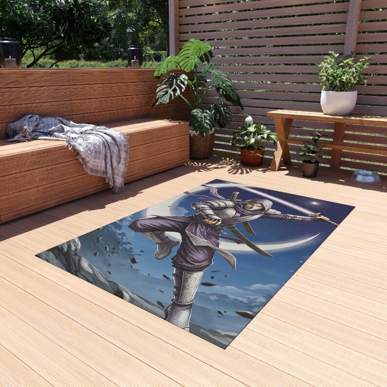 Outdoor Rug : Ninja Samurai Series No.2, Asian Oriental Outdoor Decor ...