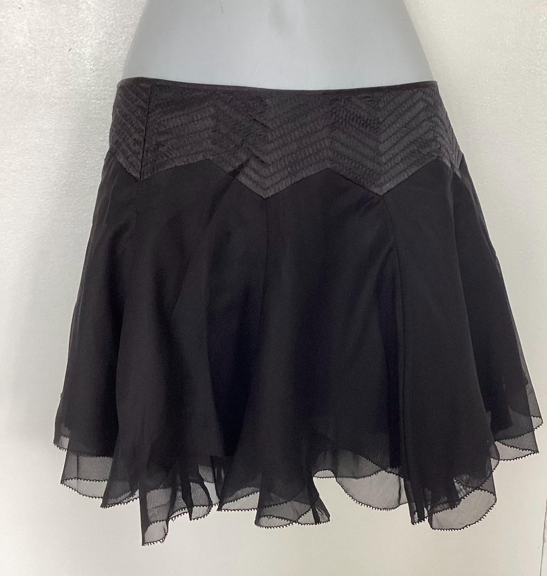Black Mini Silky Flared Layered Short Skirt. - Etsy
