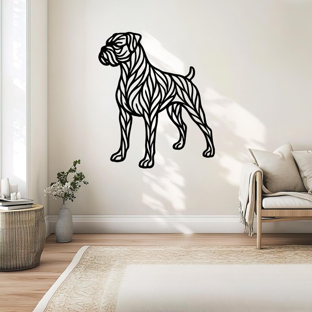 Boxer Illustration Line Art – Dxf, Ai, Eps, Png Cut File for Laser, CNC ...