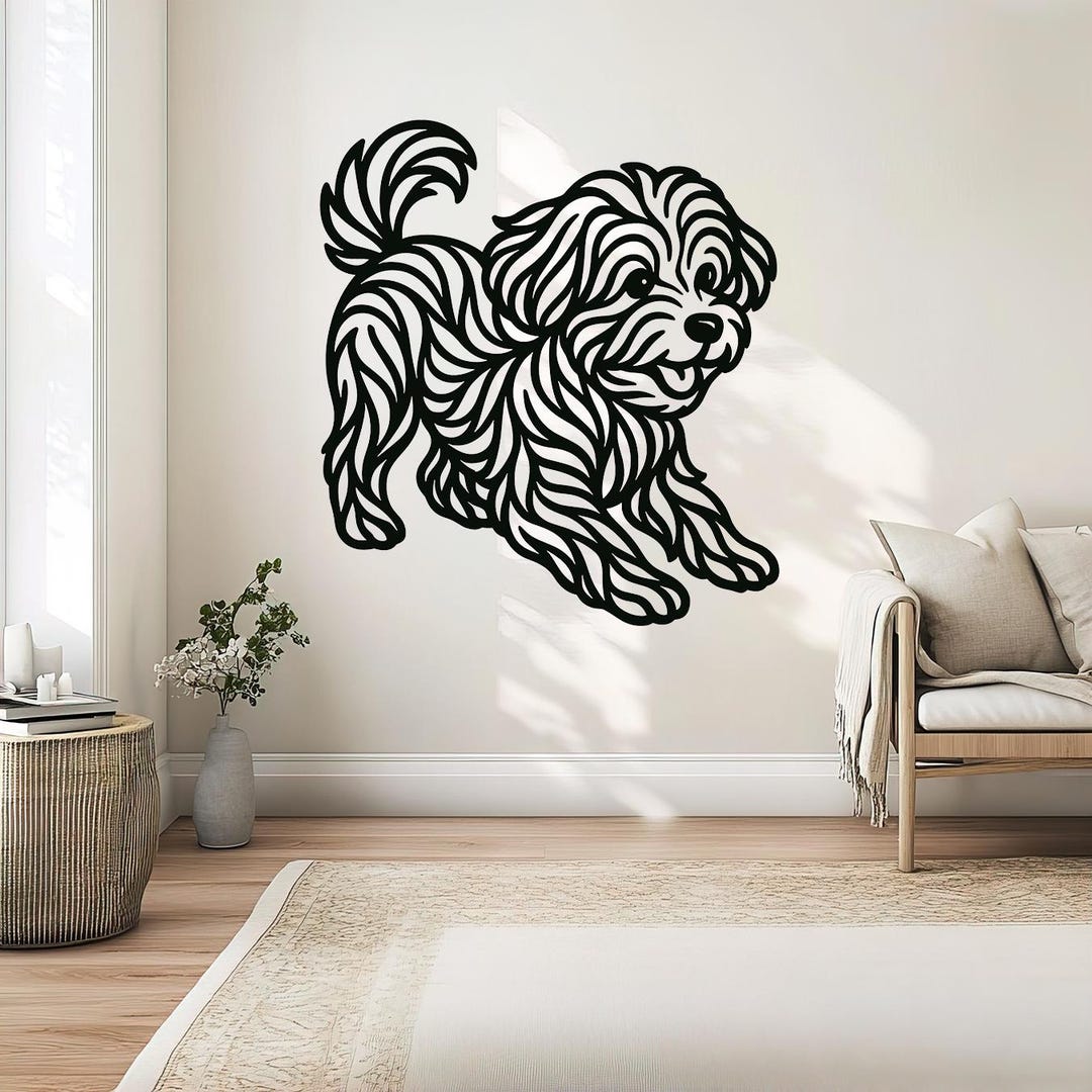 Maltipoo Line Art - Laser Cut Vektor-Design (Digitaler Download) - Etsy.de