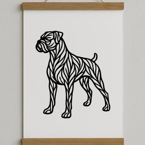 Boxer Illustration Line Art – Dxf, Ai, Eps, Png Cut File for Laser, CNC ...